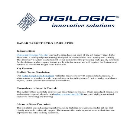 Radar Target Echo Simulator | PDF