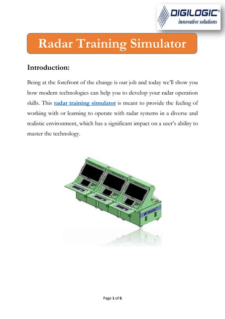 Radar Simulators From Digilogic Systems | PDF