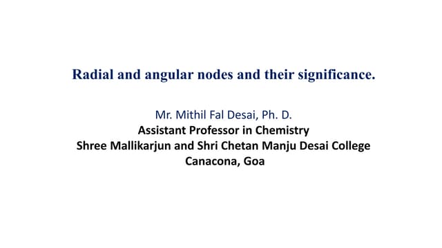 Radial and angular parts wave function | PPTX