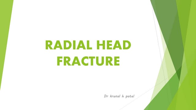 Radial head fracture | PPTX