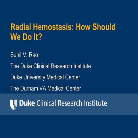 Rao SV - Radial hemostasis | PDF