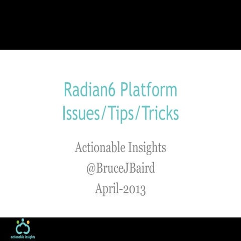 Radian6 issues tips-tricks | PDF