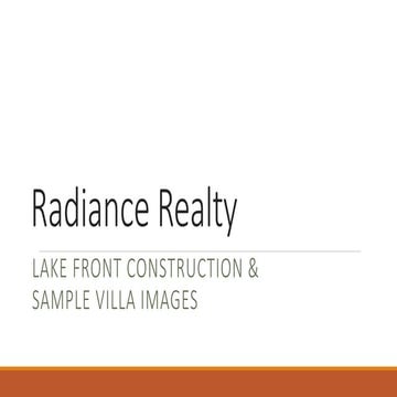 Radiance realty lake front | PPTX