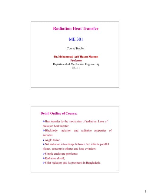 Radiation heat transfer | PPTX