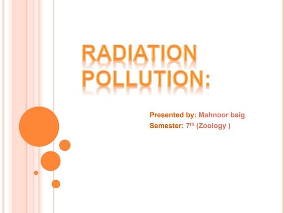 Radiation pollution | PPT | Environment | Science