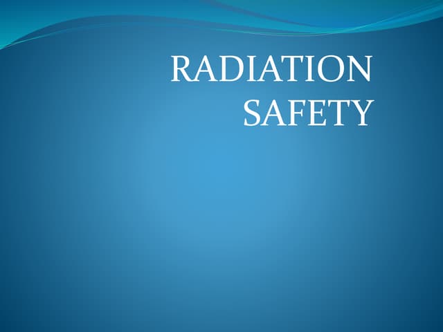 Principles Of Radiation Protection | PPTX