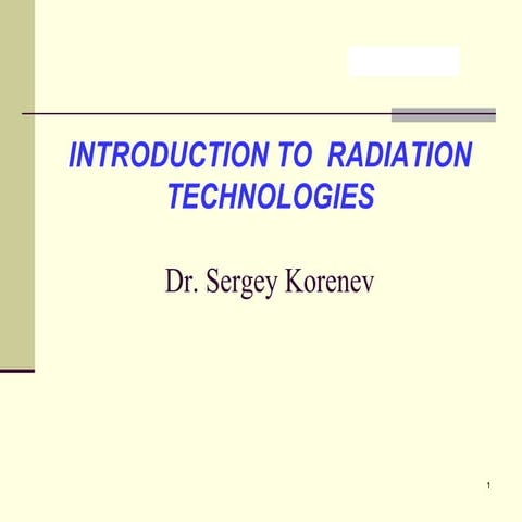 Radiation technologies | PDF
