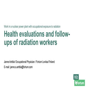 Occupational exposure to radiation in a nuclear power plant, medicals | PDF
