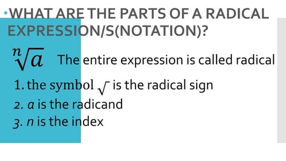 Module 4 Grade 9 Mathematics (RADICALS) | PPT
