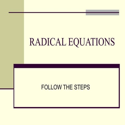 Radical equations | PPT