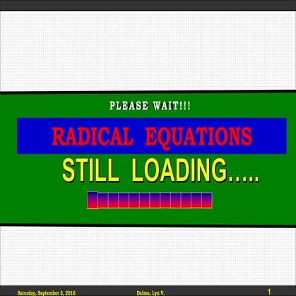 Radical equations -slideshare | PPTX