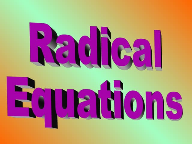Solving Equations Involving Radical Expressions | PDF