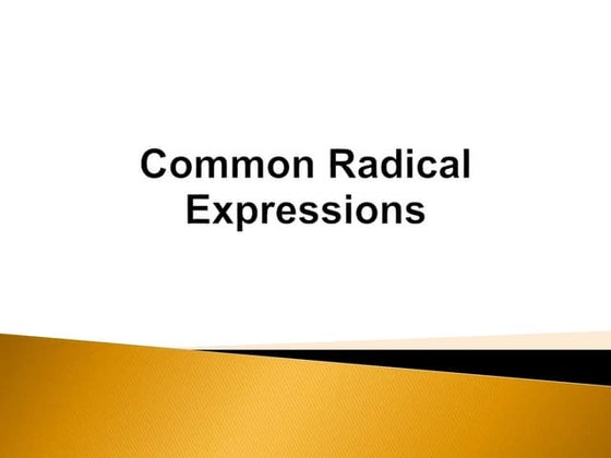 Radical operations question1 | PPT