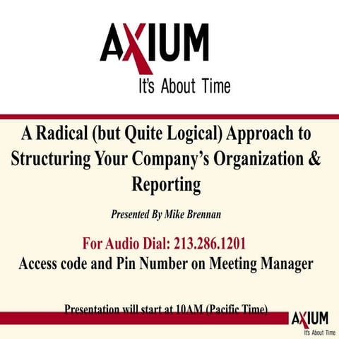 Structuring Your A/E Firm's Organization & Reporting | PPT