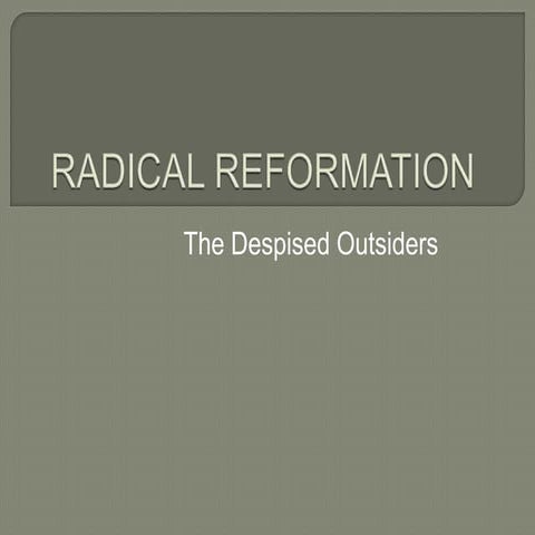 Radical reformation | PPTX
