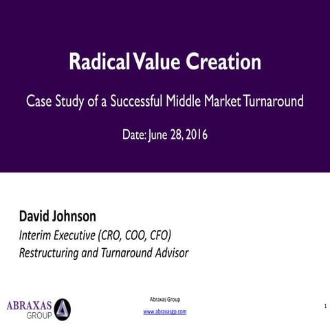 Radical Value Creation: Case Study of a Successful Middle Market ...