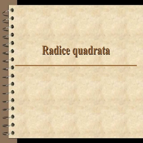 Radice quadrata | PPT | Science