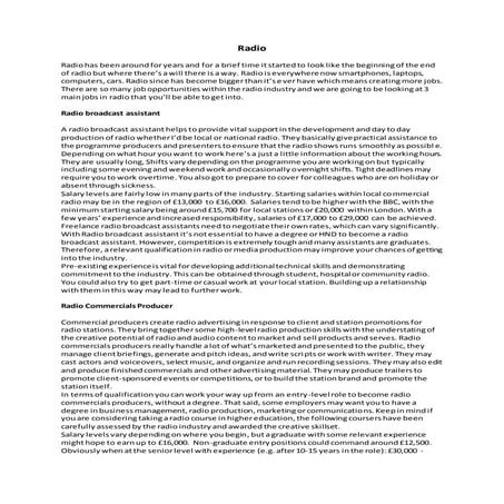 Radio presenter job | DOC