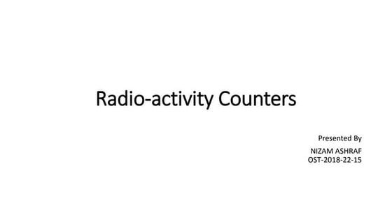 Gas filled detectors | PPT | Chemistry | Science