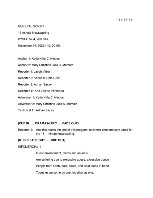 FM Radio Program Script | PDF