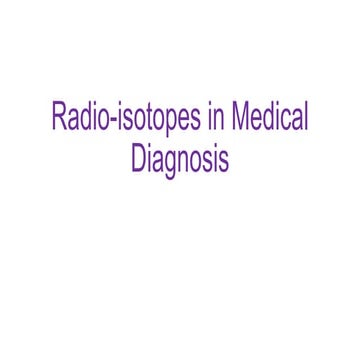 Radioactive Isotopes In Medicine