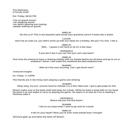 Drama Horror Comedy Script