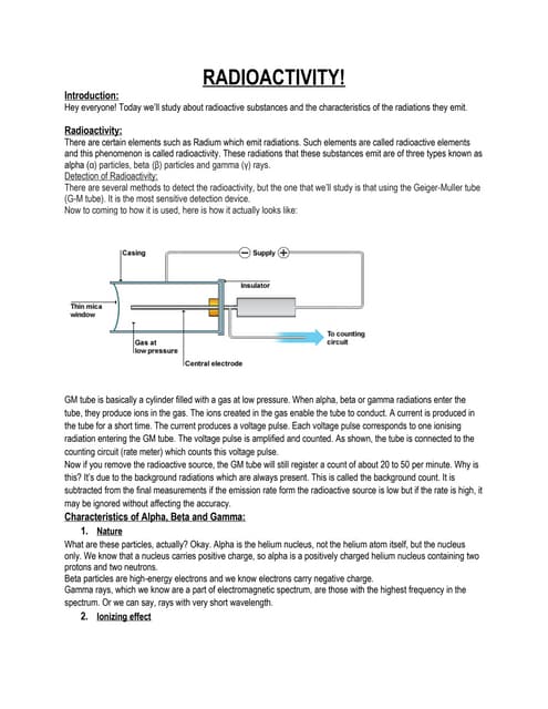 Radioactivity | PPT | Chemistry | Science