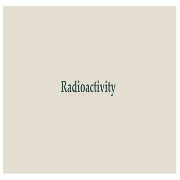 Radioactivity | PPT