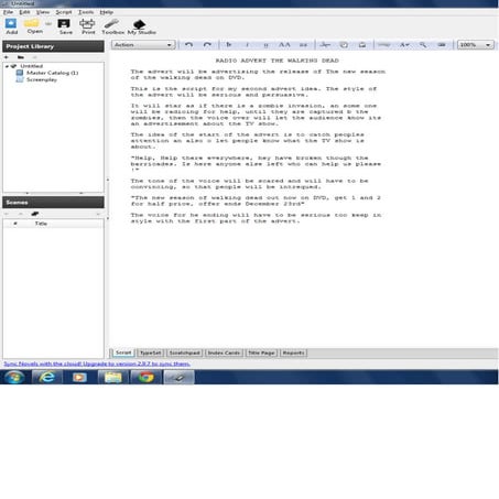 Radio advert second script | DOCX