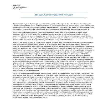 Radio adverts analysing youtube | DOCX