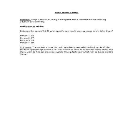 Radio advert – script | PDF