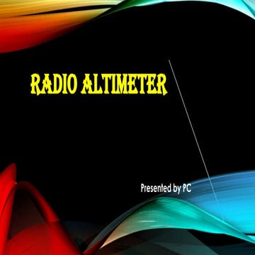 RADIO ALTIMETER fitted onboard helicopter | PPT