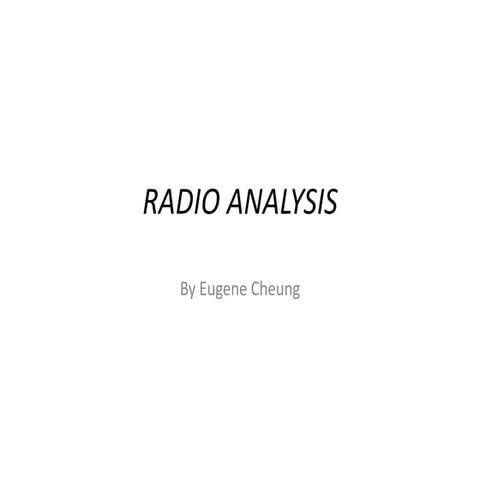Radio analysis | PPT