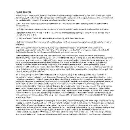Radio and videogames scripts | DOCX