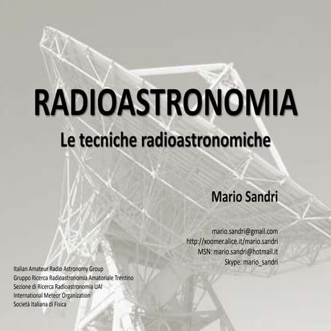 Radioastronomia 3 | PPTX | Space and Astronomy | Science