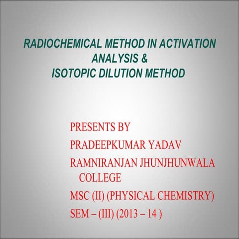 Radiochemical method | PPT