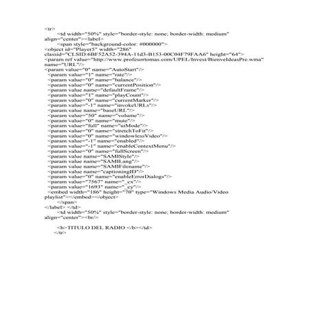 Radio codigo html | DOC