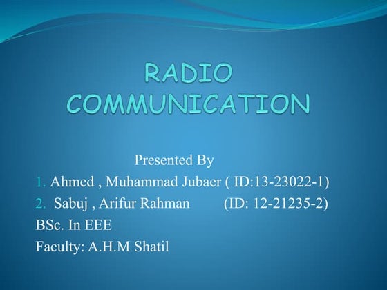 Basic radio communication | PPTX