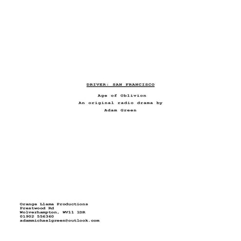 Driver: San Francisco Script | DOCX