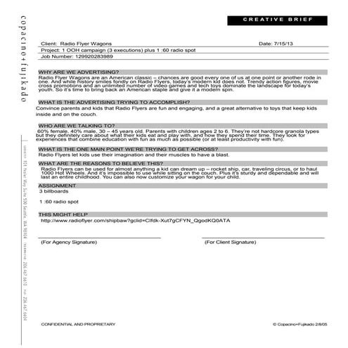 Radio Flyer Creative Brief | PDF