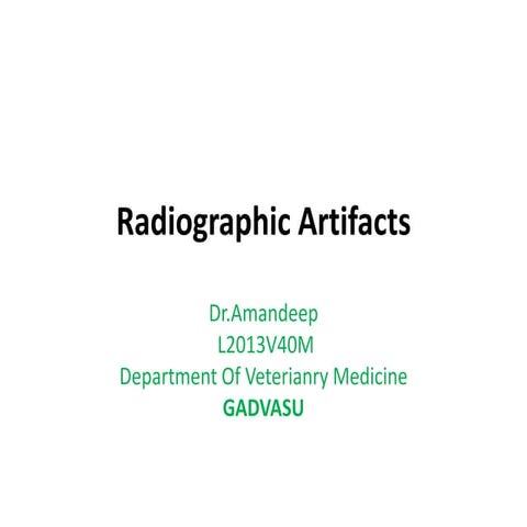 Artifacts In Digital Radiography | PDF