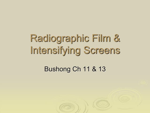 Understanding of Screen Film Radiography | PDF