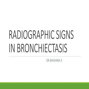 radiography of bronchiectasis | PDF