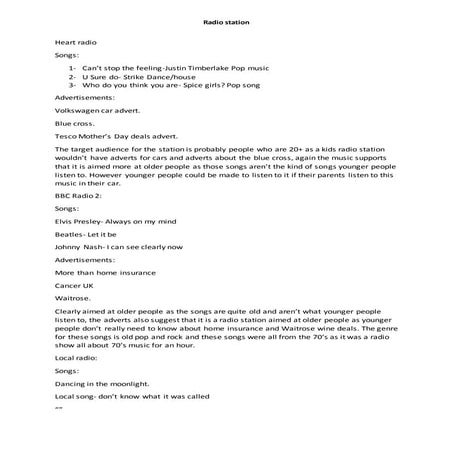 Radio homework | DOCX