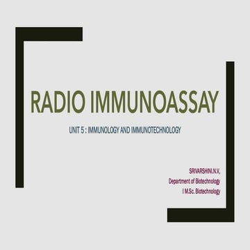 Radio immuno assay (RIA) technique and its procedure | PDF