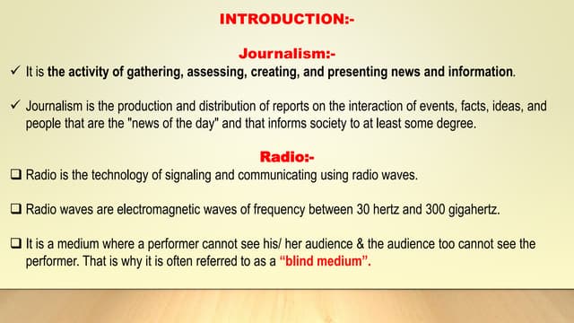 Radio Script writing and Broadcasting | PPTX | Public Radio | Talk Radio