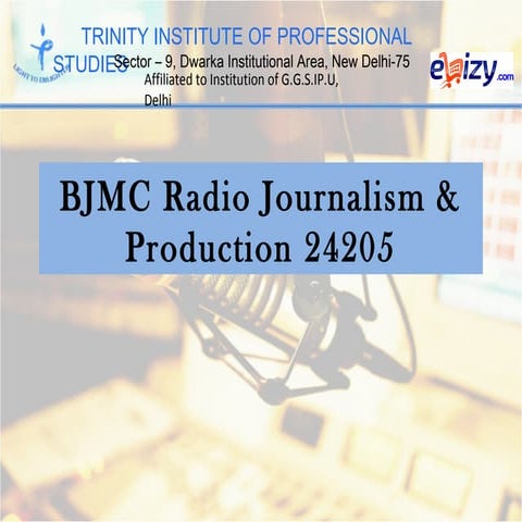 Radio journalism & production | PPT