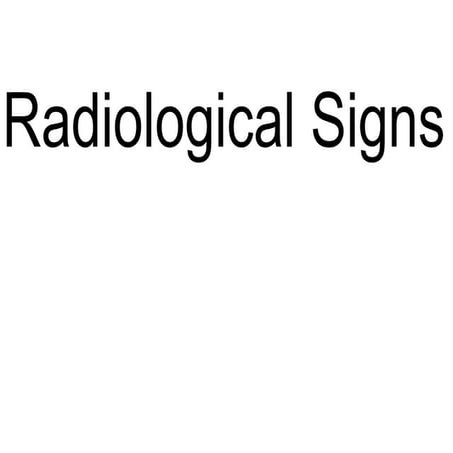 Radiological signs | PDF
