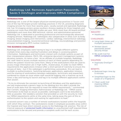 Radiology Ltd. Success Story | PDF | Operating Systems | Computer ...