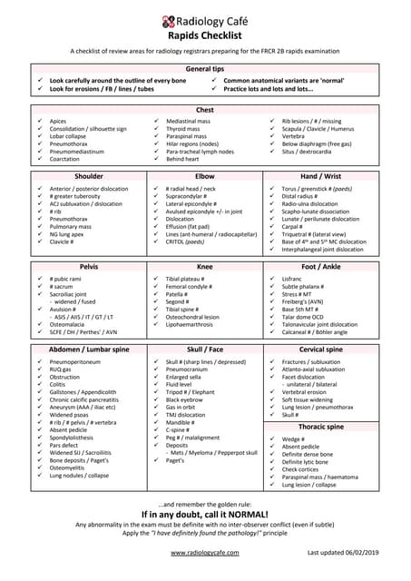University of Manchester - Finals OSCE Revision Checklist | PDF